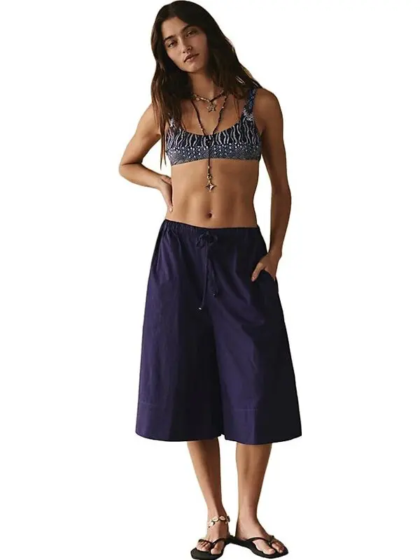 Free People Menorca Slouchy Capri Pants - Celestial Indigo