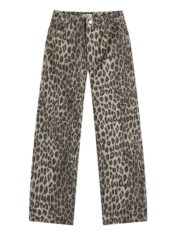 DAMSON MADDER Leopard Drew Cargo Pants - Charcoal