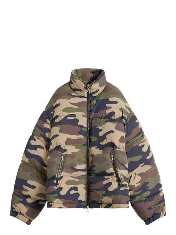 COLE BUXTON X Hooded Cropped Puffer Jacket - Camo