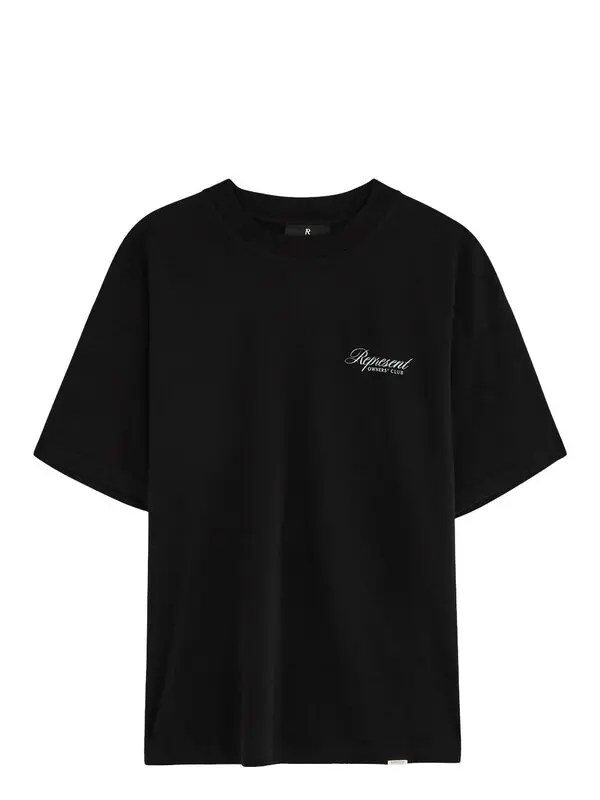 REPRESENT Owners' Club Printed Cotton T-shirt - Black