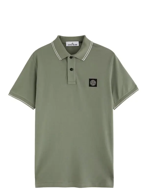 Stone Island Piqué Cotton Polo Shirt - Sage