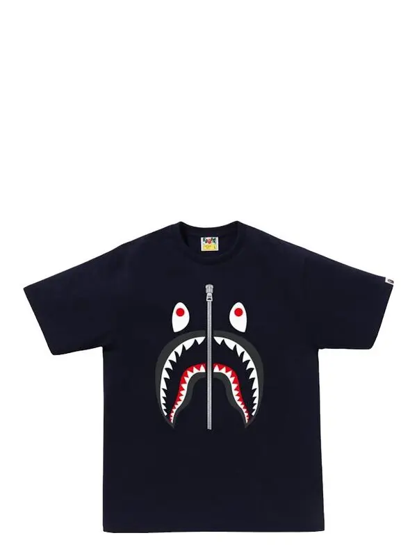 A BATHING APE Shark Tee Shirt - Navy Blue