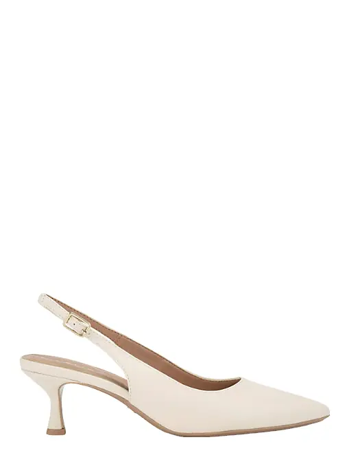 Carvela Allegra Slingback Heeled Faux-leather Pumps - Bone