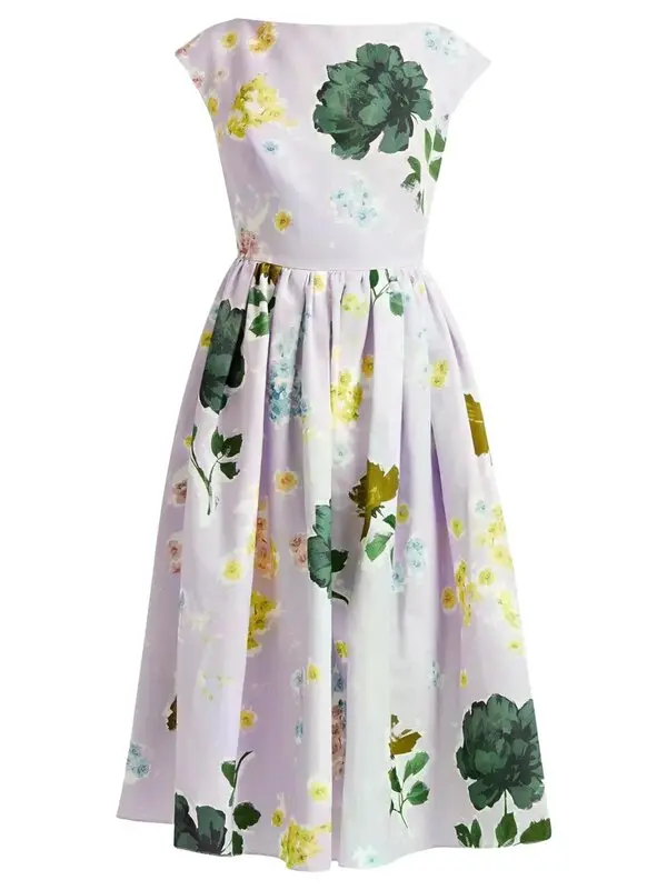 Erdem Boat-neck Midi Dress - Purple
