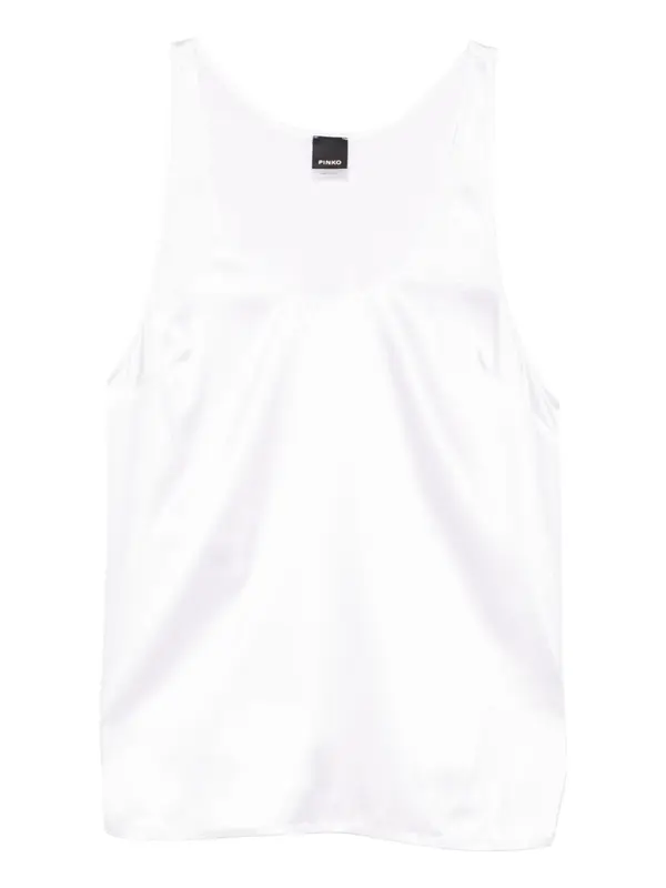 Pinko Satin Tank Top - White