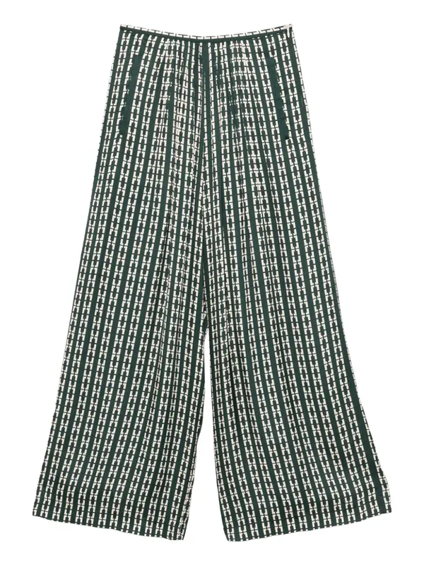 FORTE_FORTE Geometric-print Trousers - Green