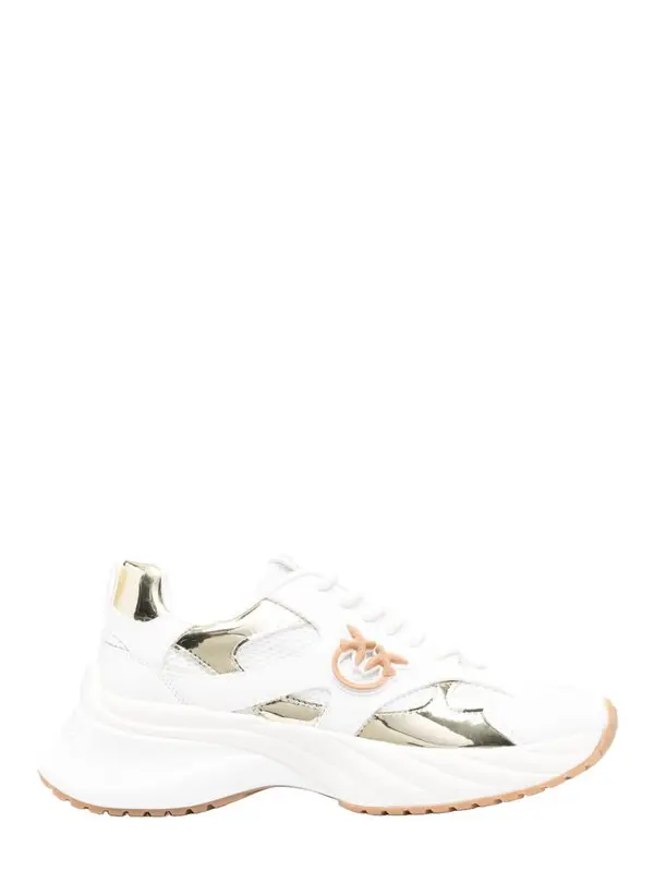 Pinko Logo-patch Mirror-detailed Sneakers - White