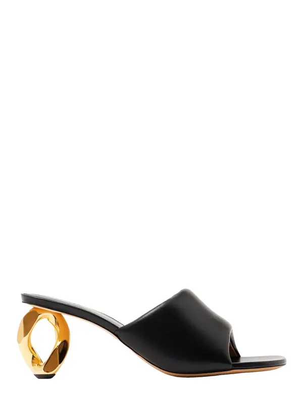 JW Anderson 80mm Chain-heel Leather Mules - Black