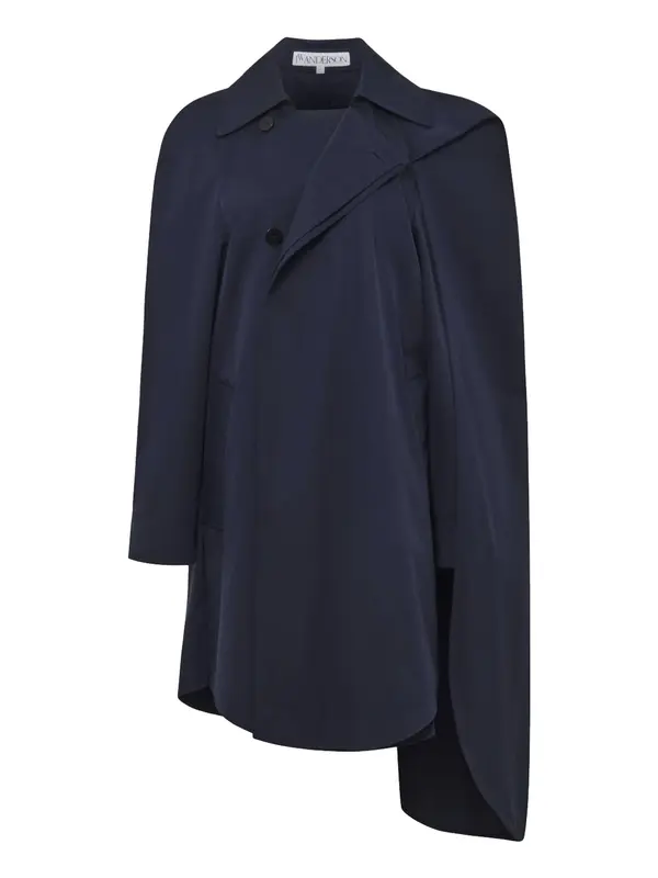 JW Anderson Asymmetric Cape Coat - Blue