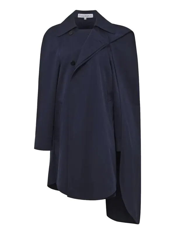 JW Anderson Asymmetric Cape Coat - Blue