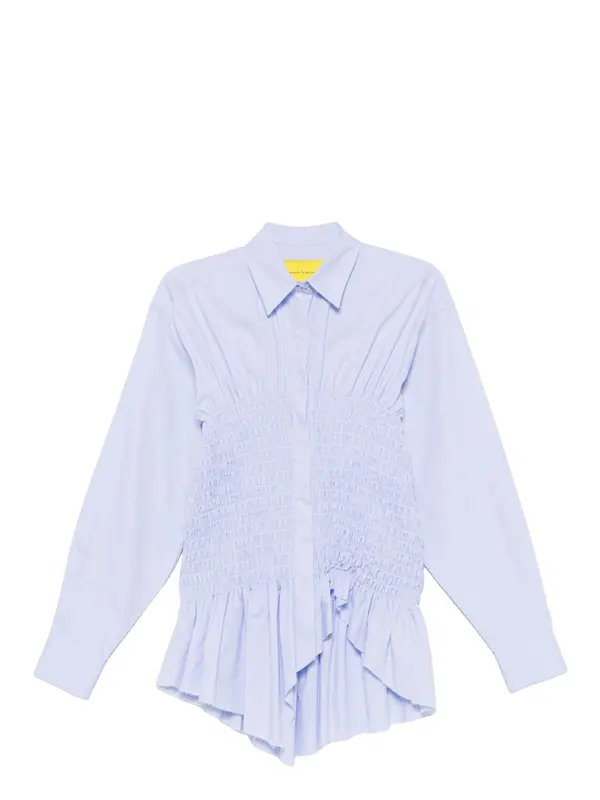 MARQUES' ALMEIDA Smocked Shirt - Blue