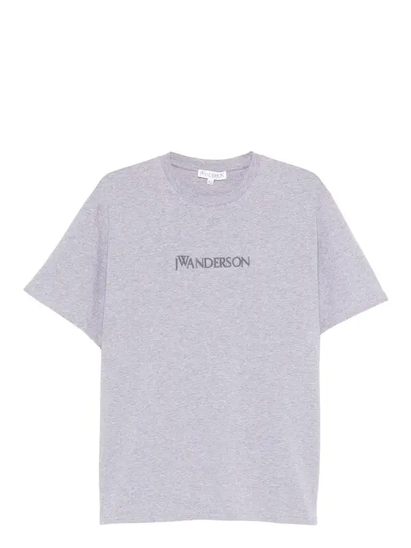JW Anderson Flocked-logo T-shirt - Grey