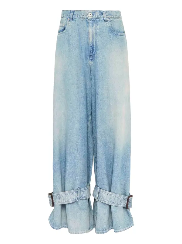 JW Anderson Buckled Wide-leg Jeans - Blue