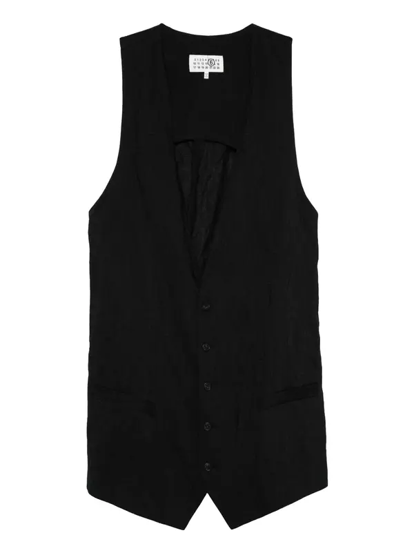 MAISON MARGIELA Plunging-neck Gilet - Black