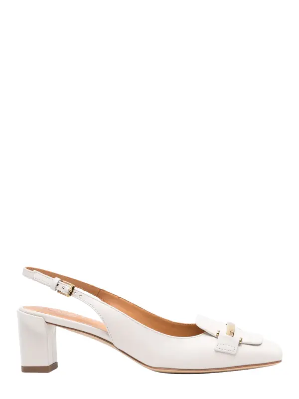 TOD'S 50mm Leather Slingback Pumps - White