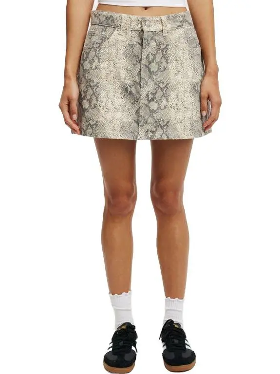 COTTON ON Original Denim Mini Skirt - Snake