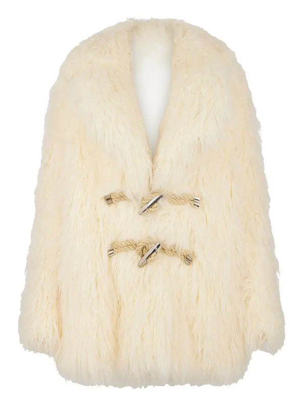 Rabanne Vegan Fur Coat - Ivory