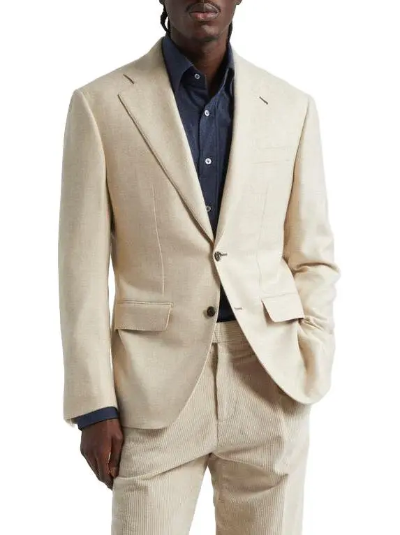 Thom Sweeney Structured Cashmere Sport Coat - Oat