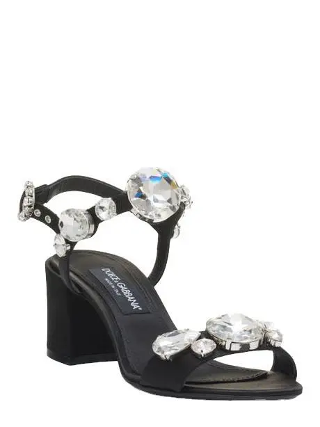Dolce & Gabbana Crystal Embellished Sandals - Nero/ Crystal
