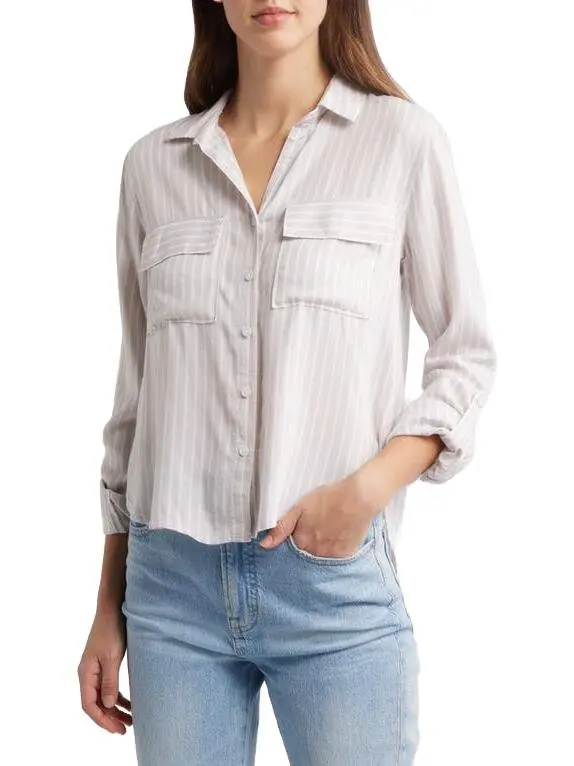 BEACHLUNCHLOUNGE Fallon Crop Button-up Shirt - Brown Sugar