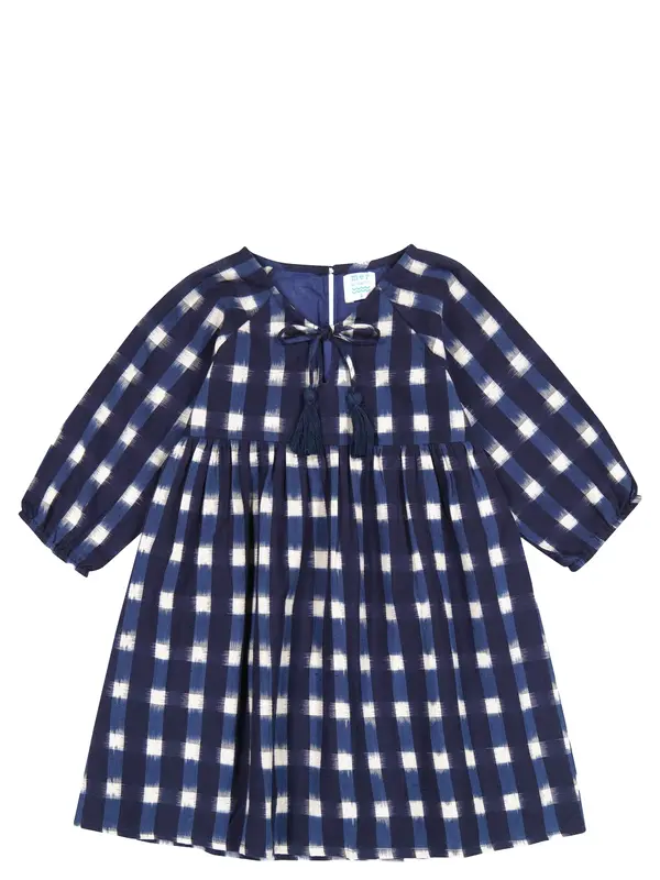 MER ST. BARTH Sara Popover Dress - Midnight Blue Ikat