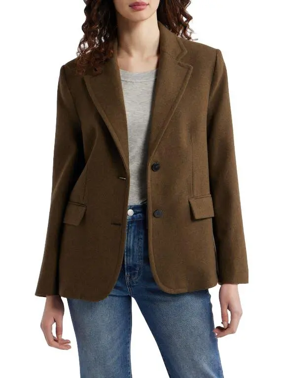 Mango Wool Blend Single-breasted Blazer - Beige - Khaki
