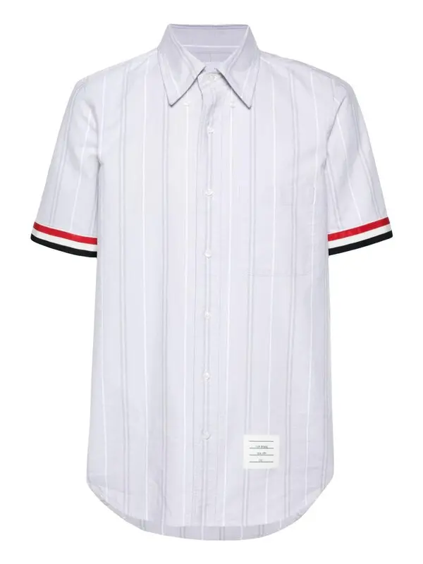 Thom Browne Rwb-edge Striped Shirt - Grey