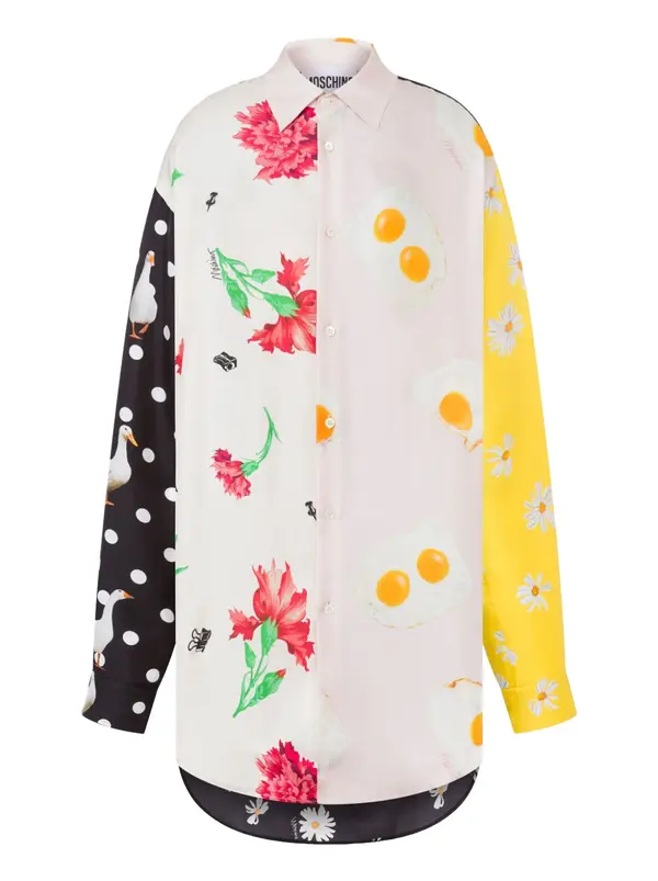 Moschino Mix-print Shirt - White
