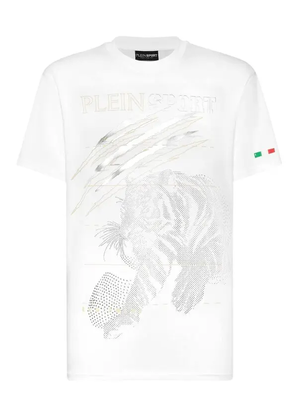 PLEIN SPORT Tiger-motif T-shirt - White