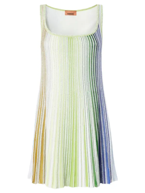 Missoni Plissé Mini Dress - Green
