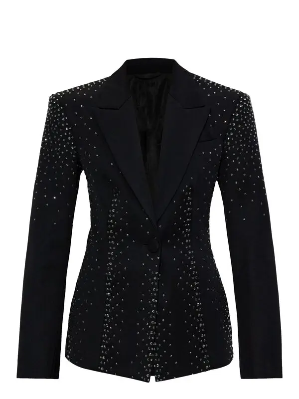 Attico Crystal-embellished Blazer - Black