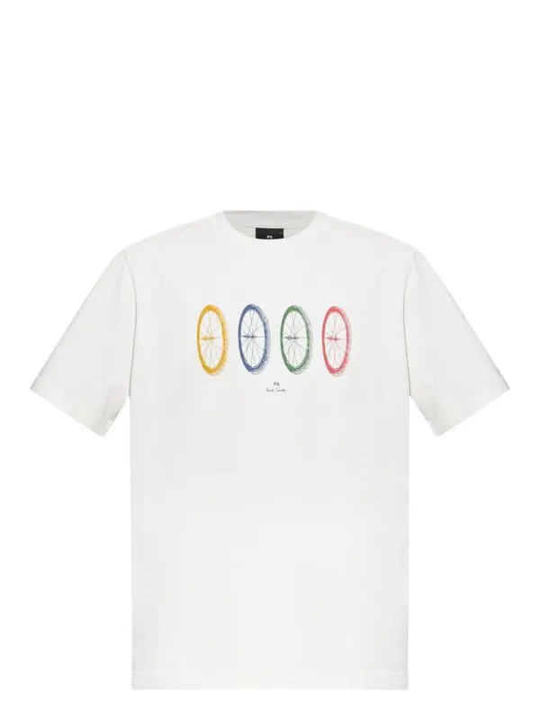 Paul Smith Wheels-print T-shirt - White