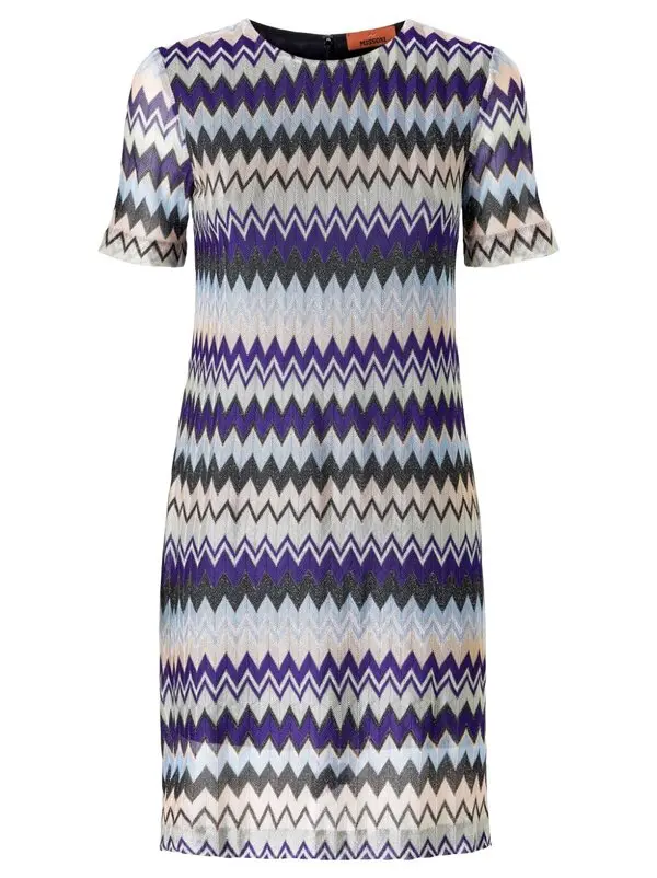 Missoni Zigzag-knit Mini Dress - Blue