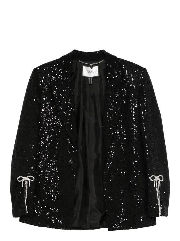 NISSA Sequined Blazer - Black
