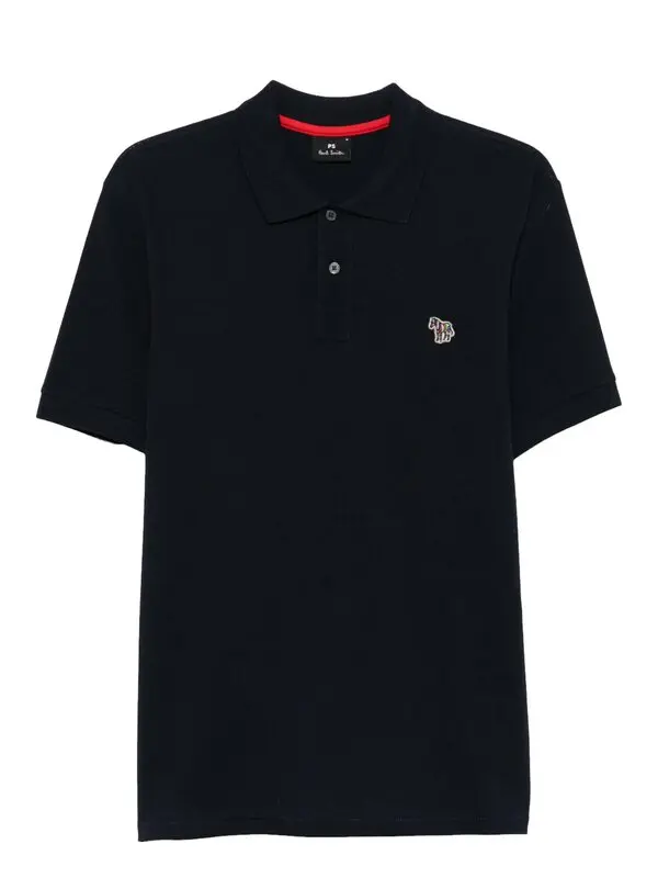 Paul Smith Zebra-patch Polo Shirt - Blue