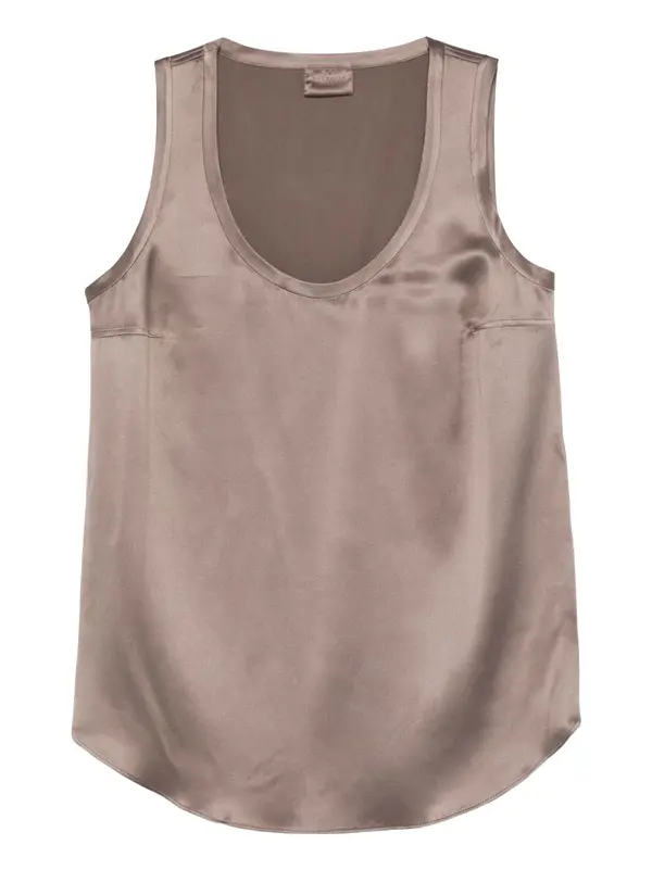 Brunello Cucinelli Satin Top - Brown