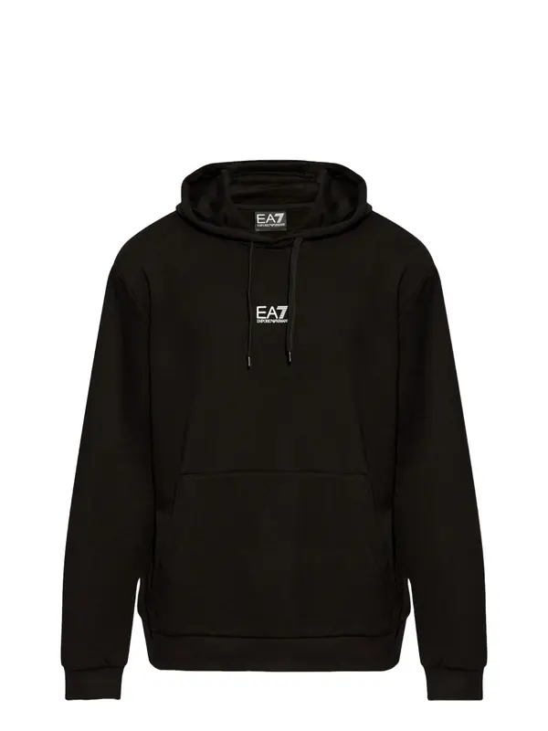 EA7 Logo-print Hoodie - Black