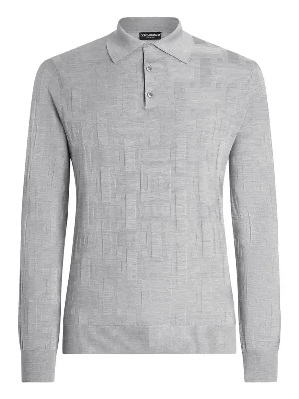 Dolce & Gabbana Fine-knit Polo Shirt - Grey