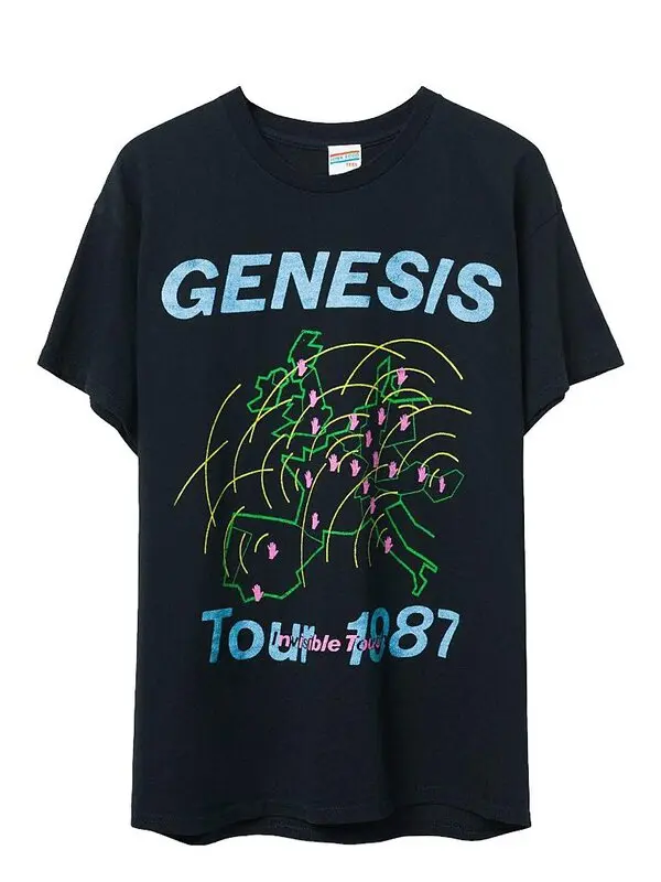 Junk Food Clothing Genesis Invisible Touch Tour 1987 Flea Market Tee - Black