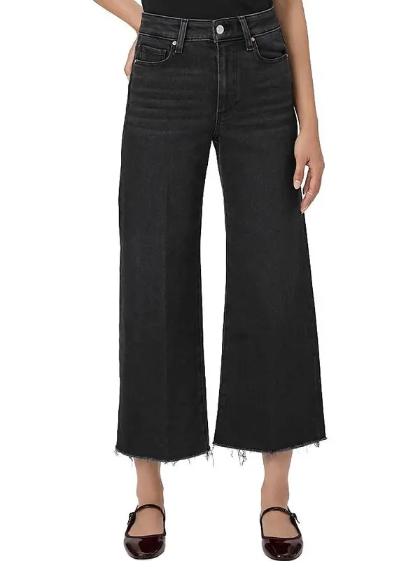 Paige Petites Anessa High-rise Wide-leg Jeans - Black Lotus