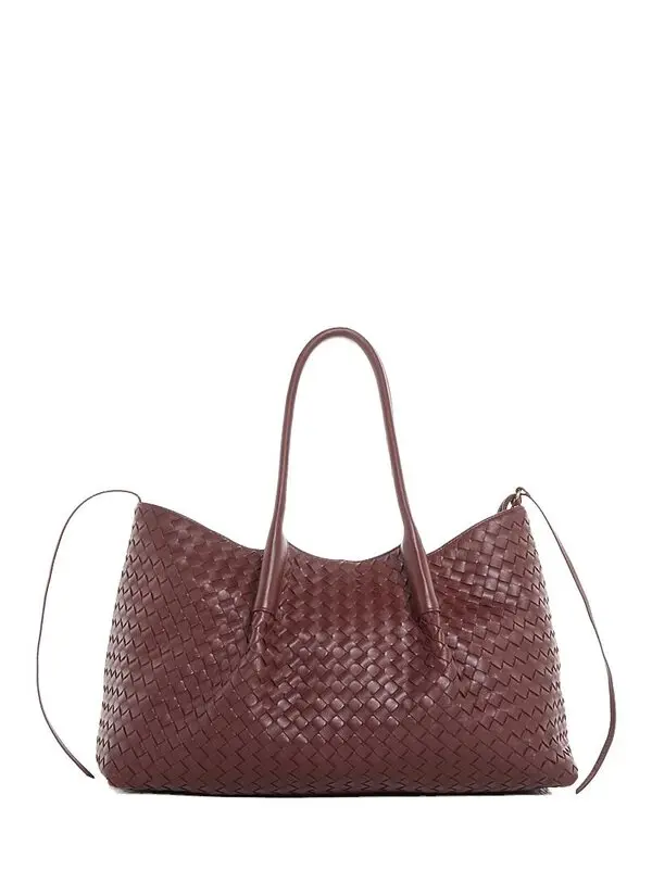 Bottega Veneta Pinacoteca Reversible Intrecciato Leather Tote - Madder Brown/lunar