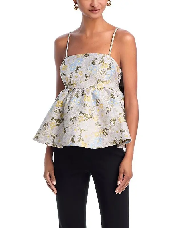 Aqua Jacquard Sleeveless Top - Multi