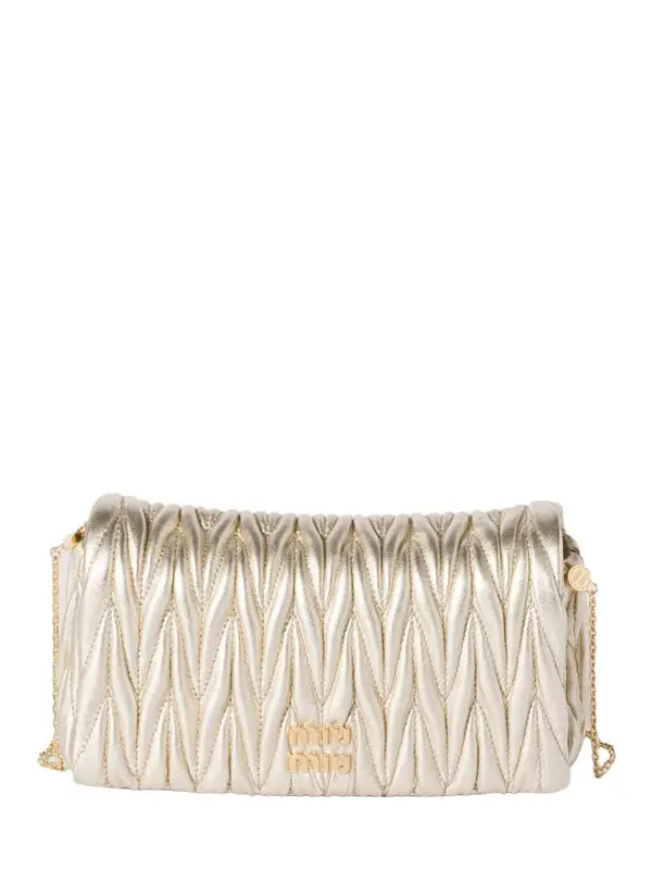 Miu Miu Matelassé Nappa Leather Mini-bag - Gold