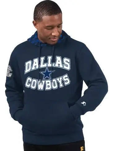 STARTER Dallas Cowboys Thursday Night Gridiron Pullover Hoodie - Navy