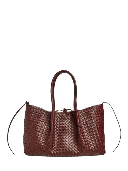 Bottega Veneta Leather & Suede Reversible Tote - Madder Brown/ Lunar-m B
