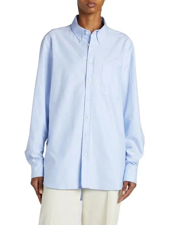 Moncler Cotton Button-down Shirt - Light Blue