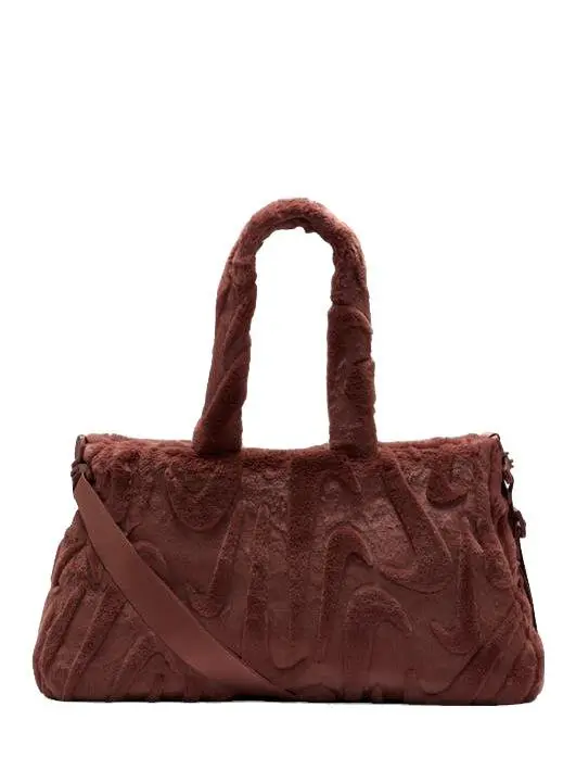 Nike Sportswear Faux Fur Tote - Red Sepia/metallic Silver