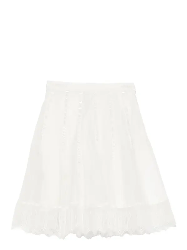 Shiatzy Chen Lace Mesh Skirt - White