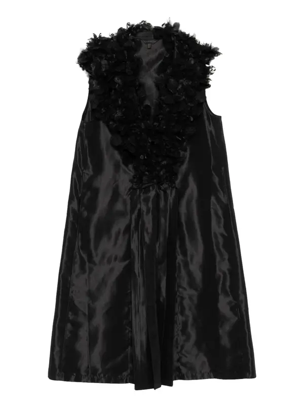 Shiatzy Chen Embroidered Tulle Coat - Black