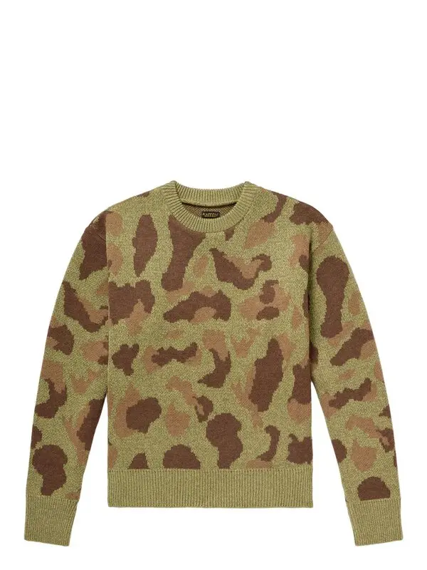 Kapital Camouflage-print Jacquard-knit Sweater - Green